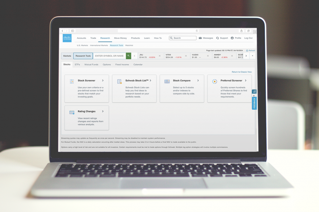 Schwab Research Tools